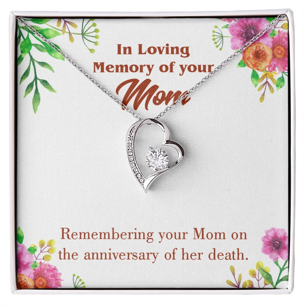 To Mom Remembrance Message Mom Death Anniversary Forever Necklace w ...