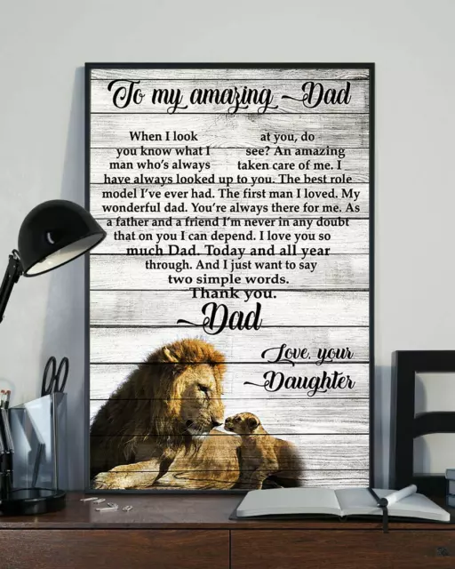 To My Amazing Dad Letter Heart Shape From Daughter To Father Lion ...