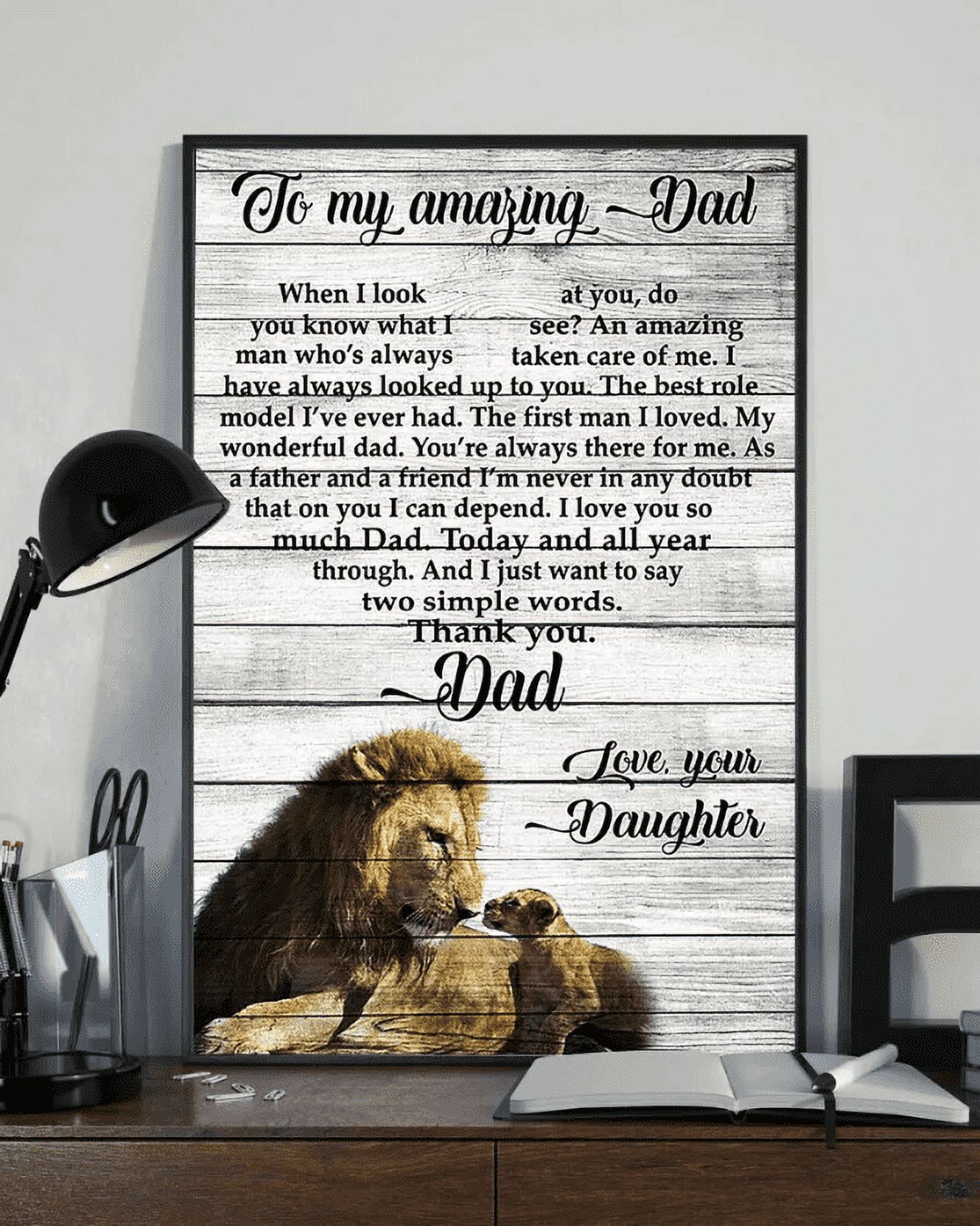 To My Amazing Dad Letter Heart Shape From Daughter to Father Lion ...