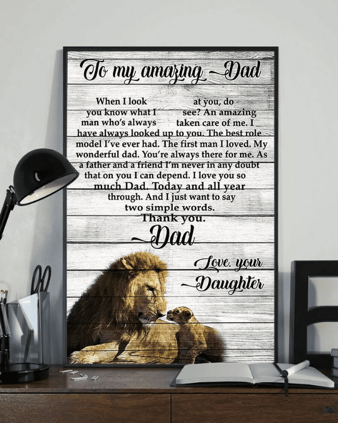 To My Amazing Dad Letter Heart Shape From Daughter to Father Lion ...