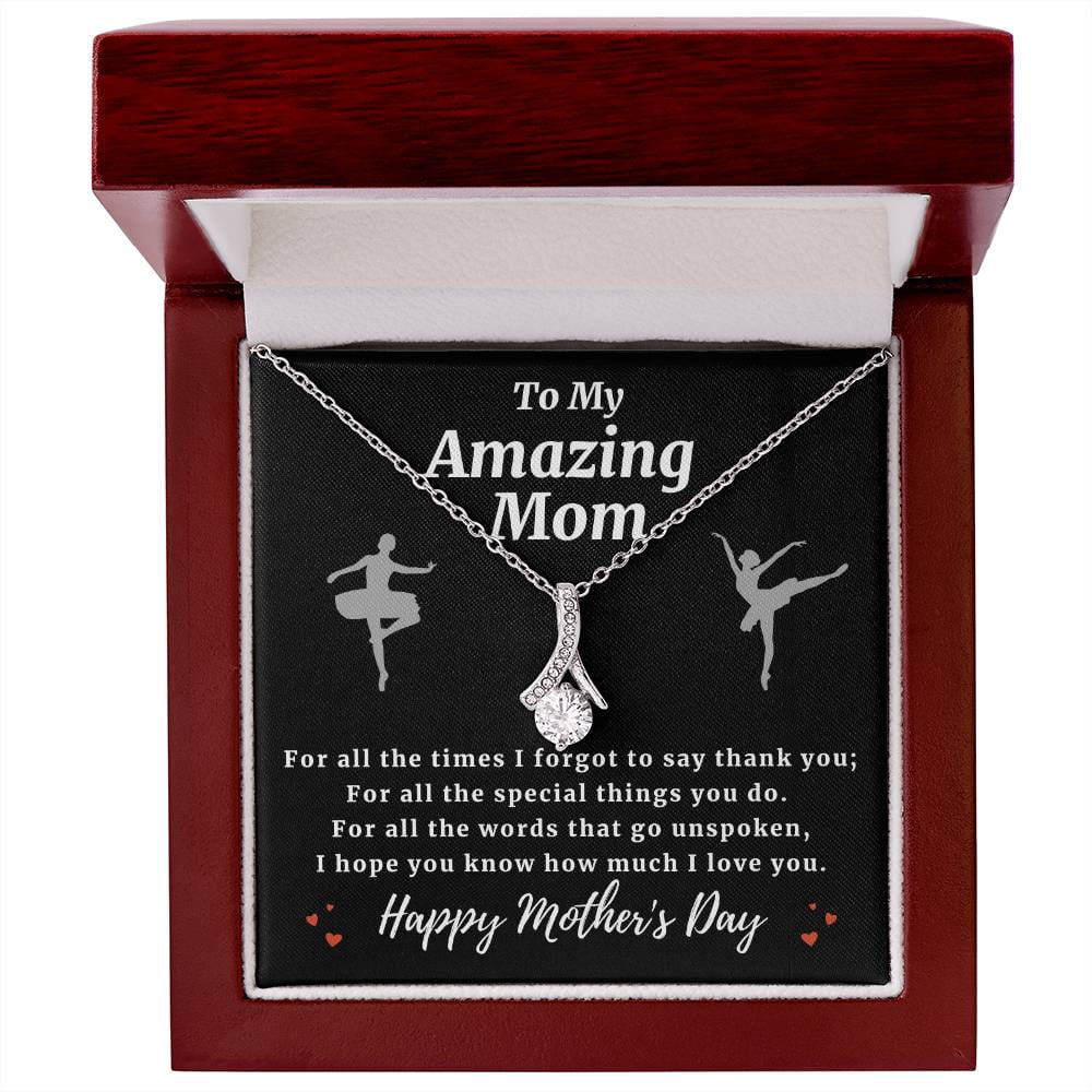 To My Amazing Mom, Alluring Beauty Necklace, 14k White Gold/ 18k Yellow ...