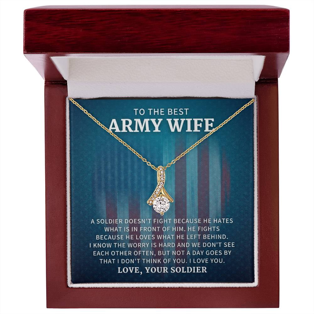 To My Army Wife - Fight For Love, Alluring Beauty Necklace, 14k White ...