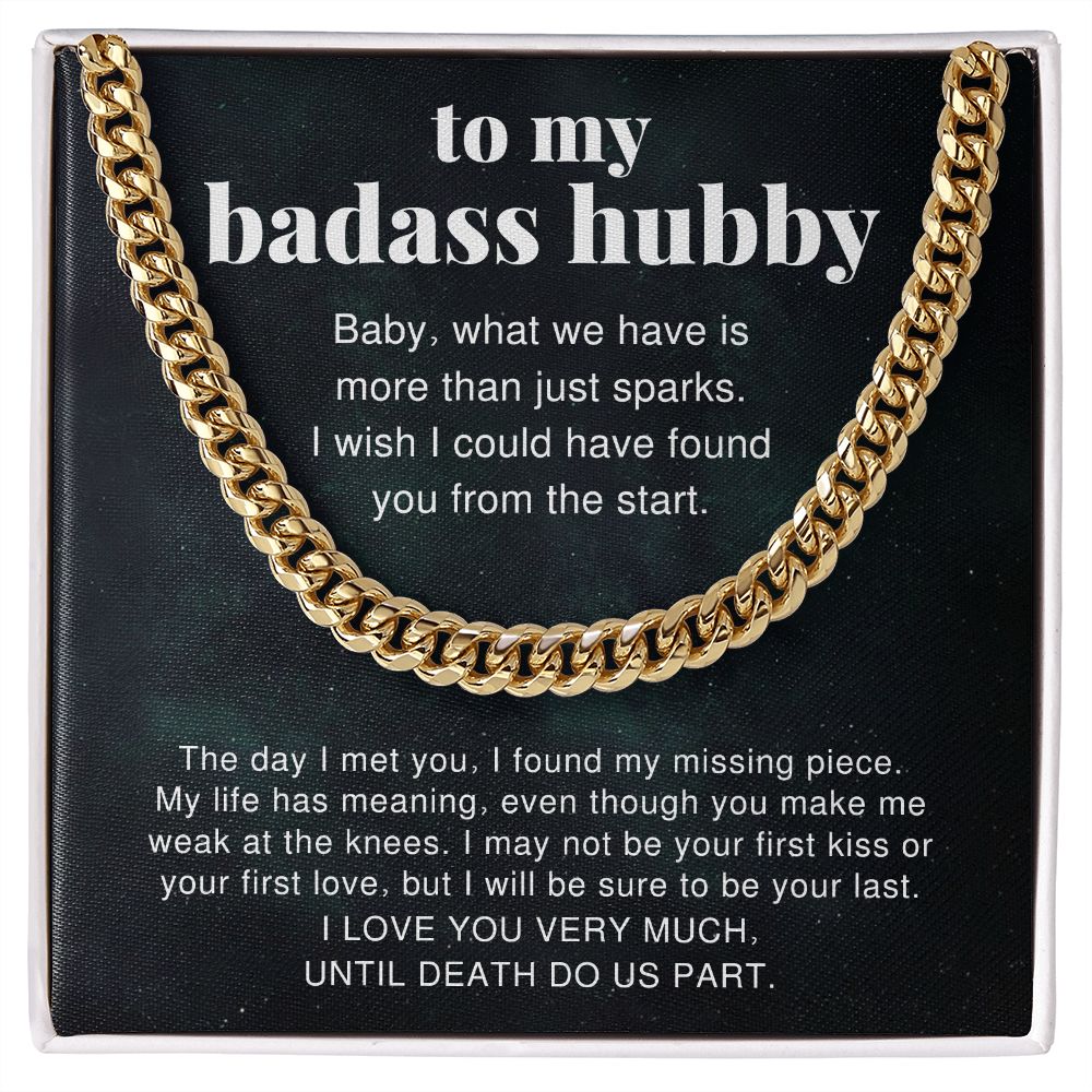 To My Badass Hubby From Wife Gift Love Poem Anniversary Cuban Chain ...