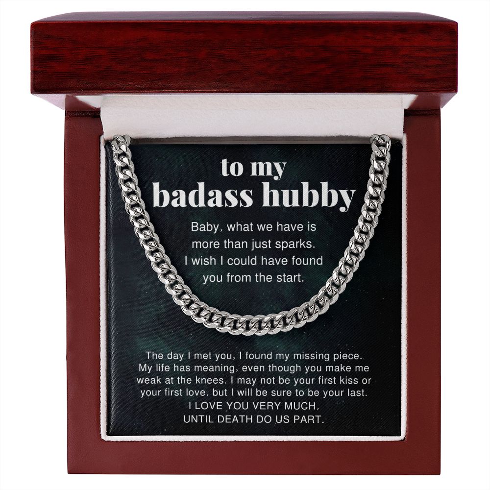 To My Badass Hubby From Wife Gift Love Poem Anniversary Cuban Chain ...