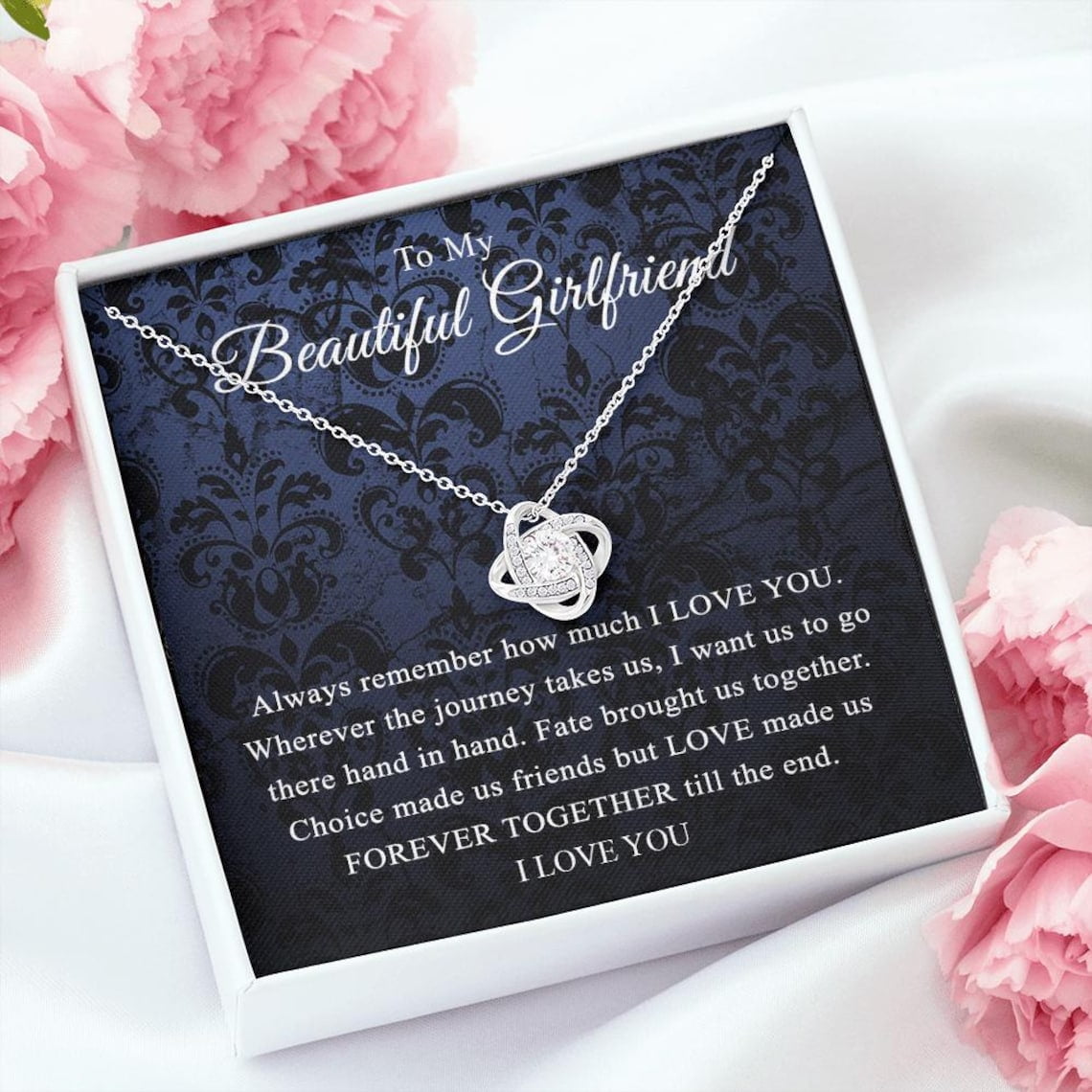 To My Beautiful Girlfriend Necklace Pendant With Sentimental Message ...