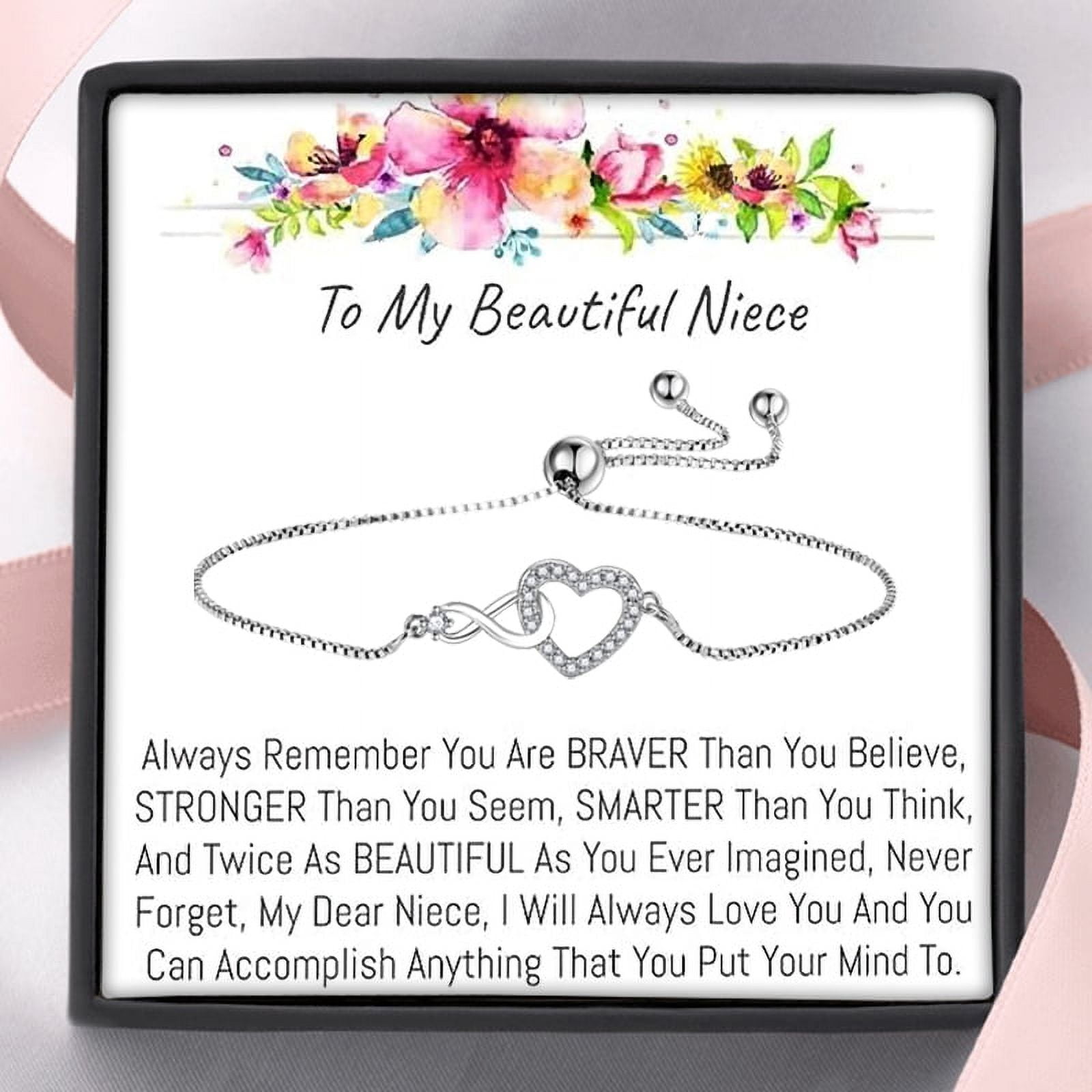 To My Beautiful Niece Heart Bangle Bracelet, Niece Christmas Gift From ...