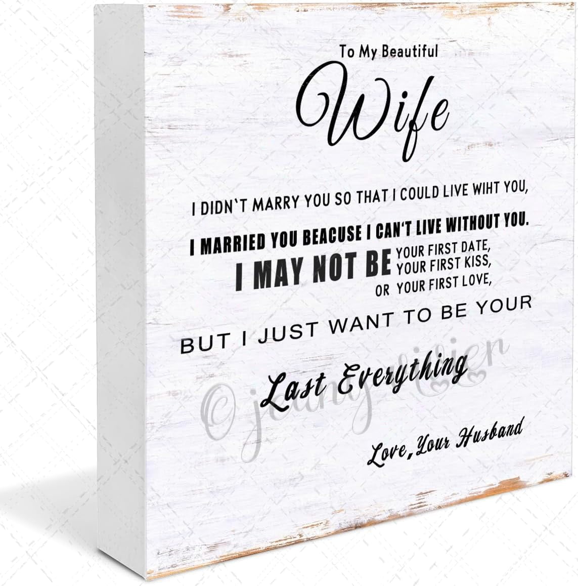 To My Beautiful Wife Wooden Box Sign, Romantic Gifts for Wife, Wife ...