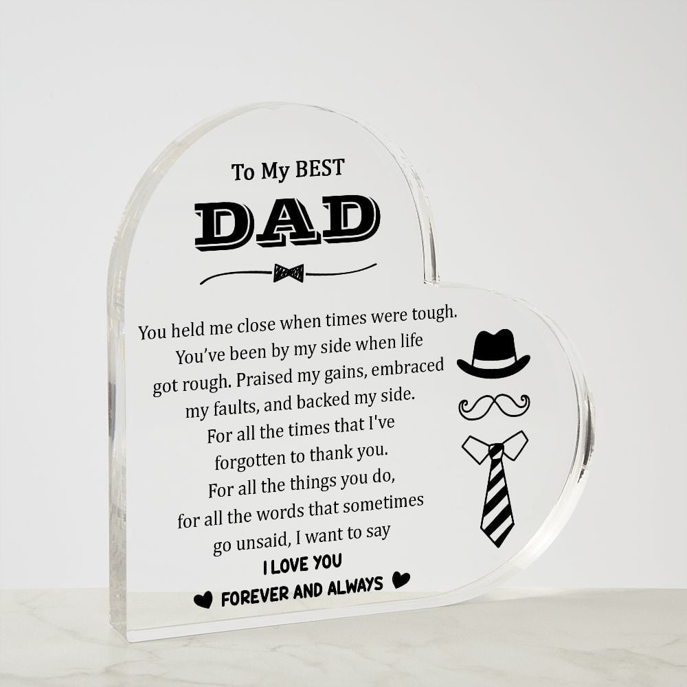 To My Best Dad, Happy Father's Day Heart Plaque - Walmart.com