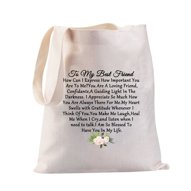 To My Best Friend Gift Canvas Tote Bag Friendship Gift Bag Best Friend ...
