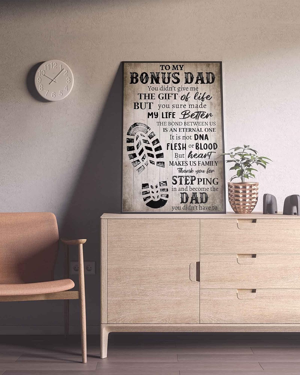 To My Bonus Dad Meaningfule Poster Thank You Dad Hero Metal Sign Poster ...