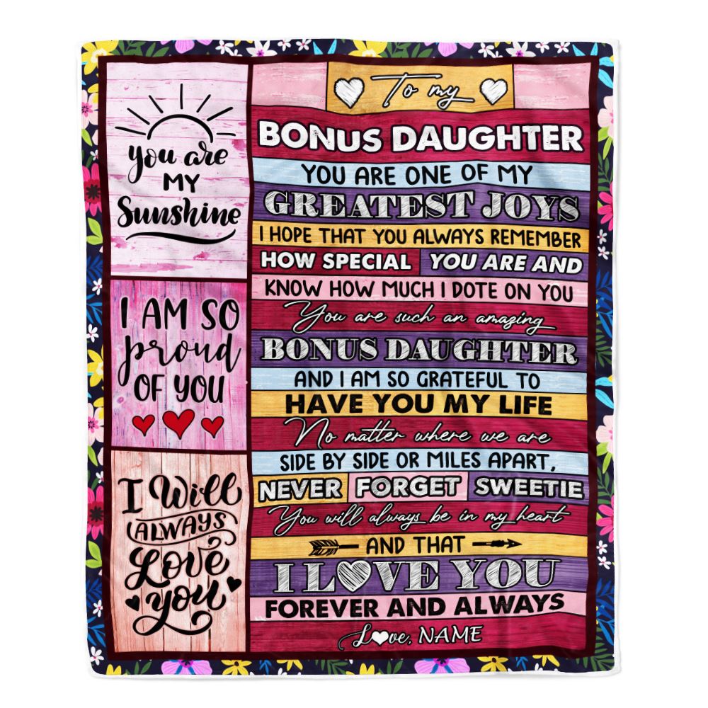 To My Bonus Daughter Blanket From Stepmother My Greatest Joys ...