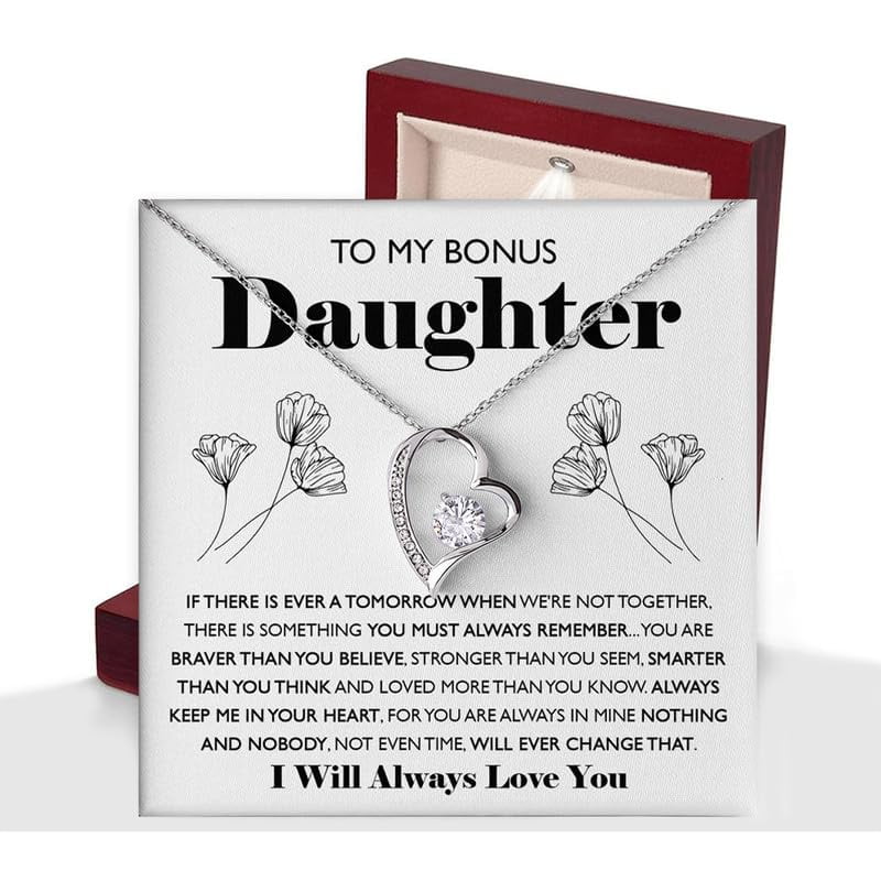 To My Bonus Daughter Necklace Set - A Braver, Stronger Message Card ...