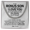 To My Bonus Son Necklace Always Remember I Love You, Gold Cuban Link ...