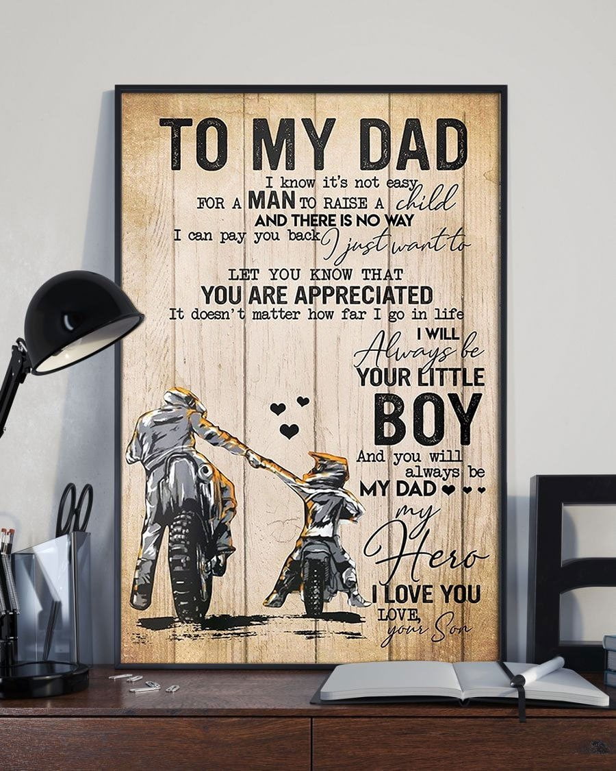 To My Dad Father's Day Vertical Poster Matte Wall Art Decor 11 x 17 ...
