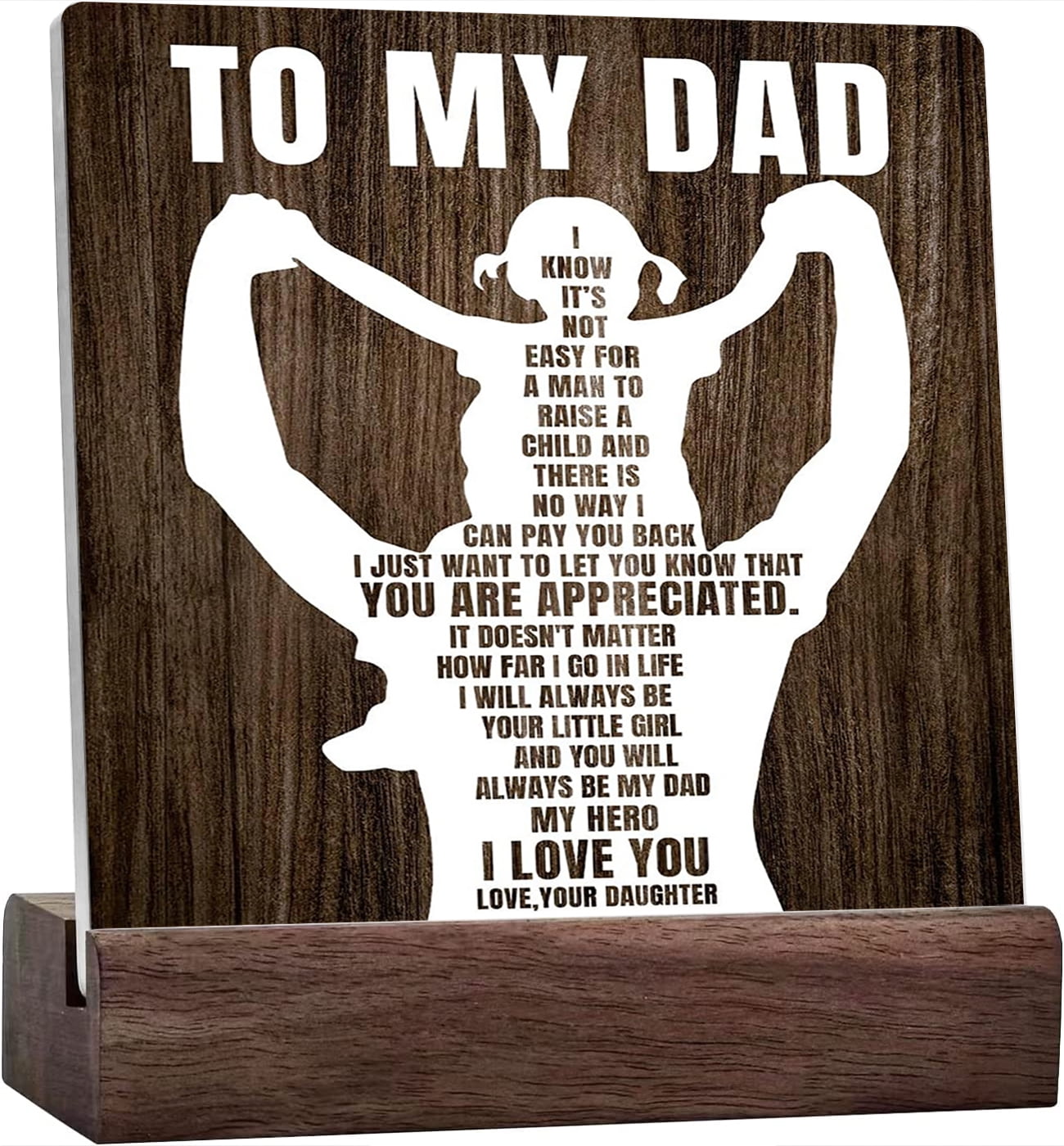 To My Dad Gifts for Dad,Father's Day Gifts Ceramic Table Plaque With ...