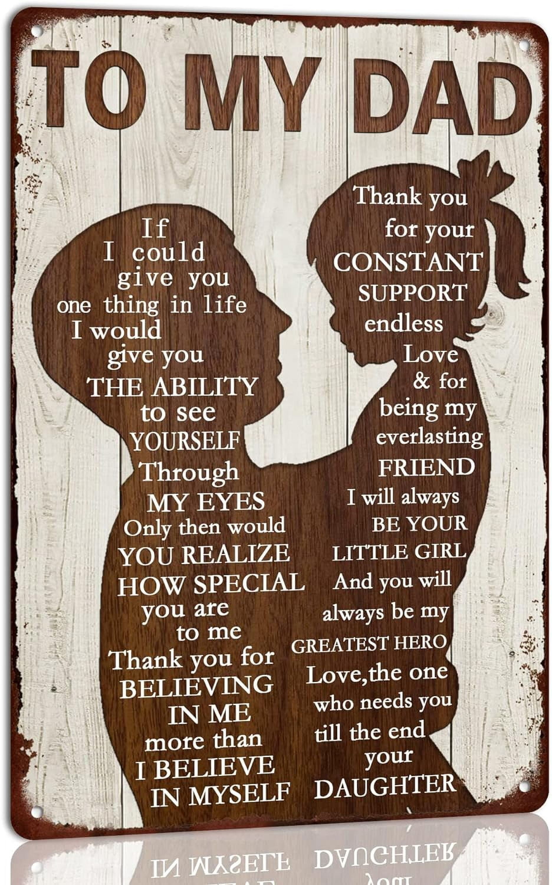 To My Dad Metal Sign Father's Day Tin Sign Vintage Home Wall Decor ...