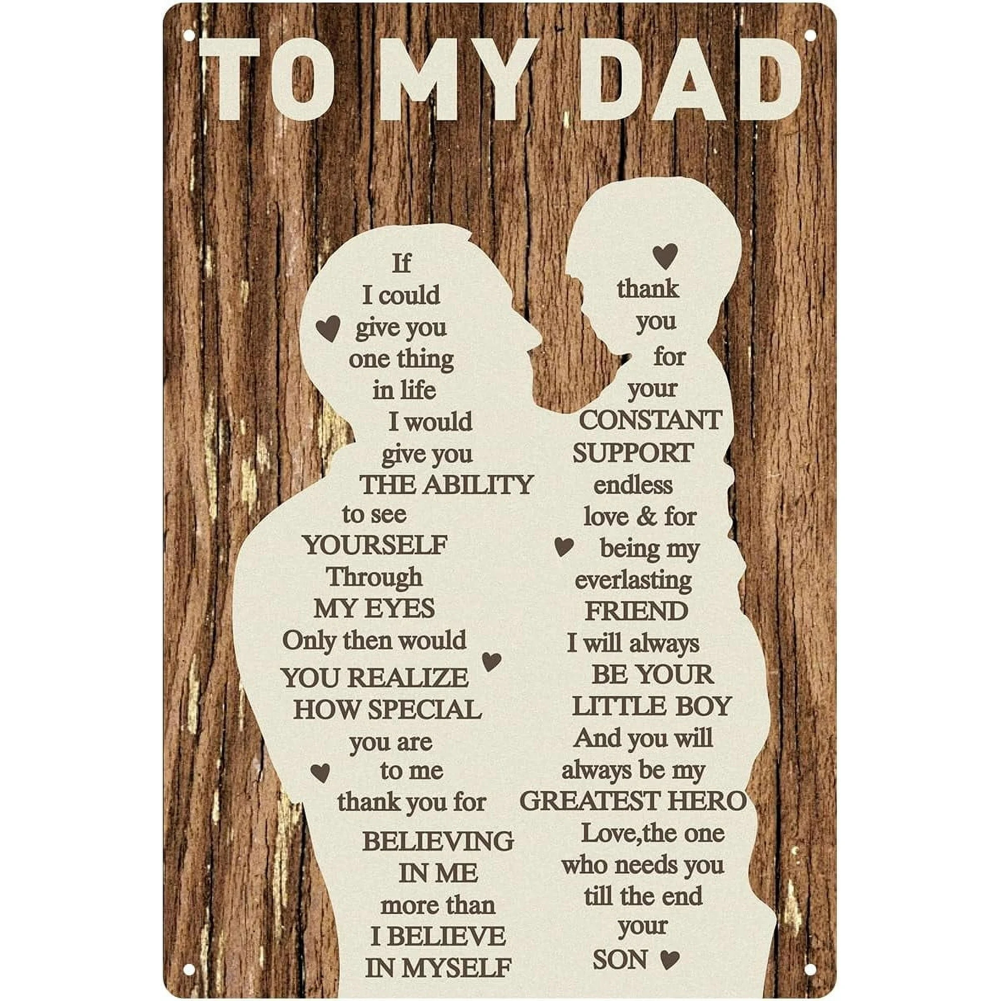 To My Dad Metal Sign Father's Day Tin Sign Vintage Wall Decor Signs ...