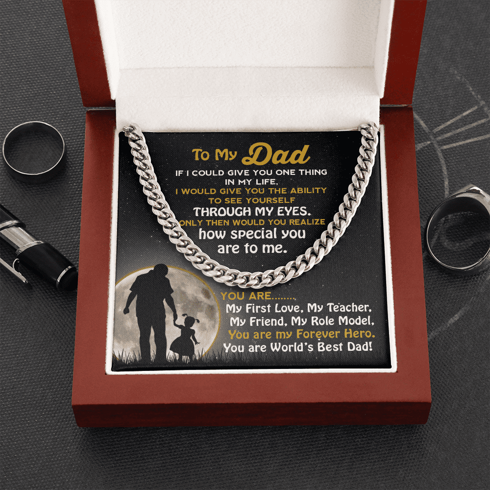 To My Dad My Forever Hero Cuban Link Chain - Walmart.com