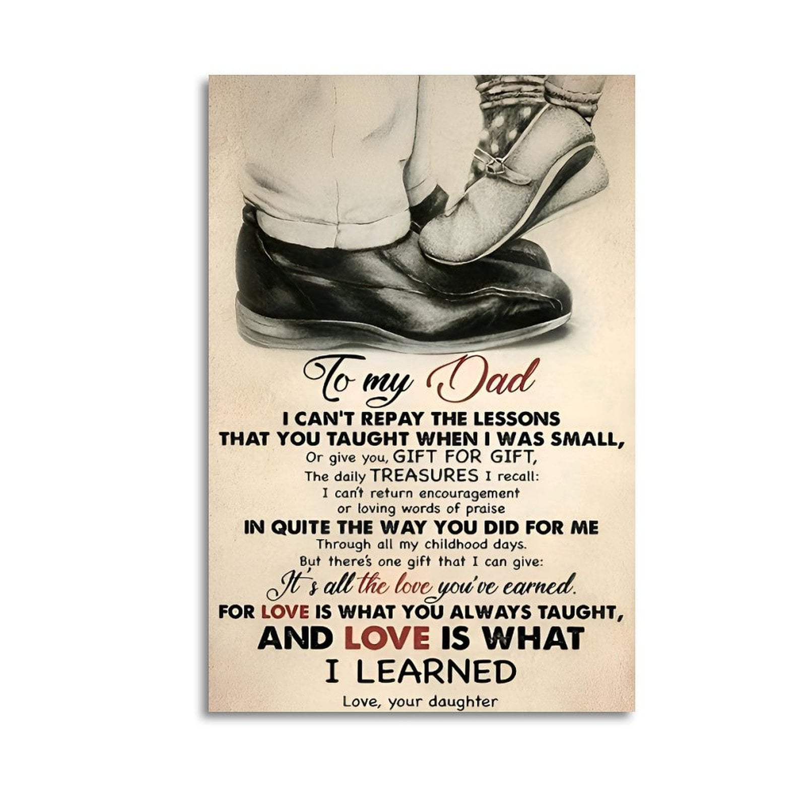 To My Dad Poster Great Wall Art for Home Decor, Made in USA,Fathers Day ...