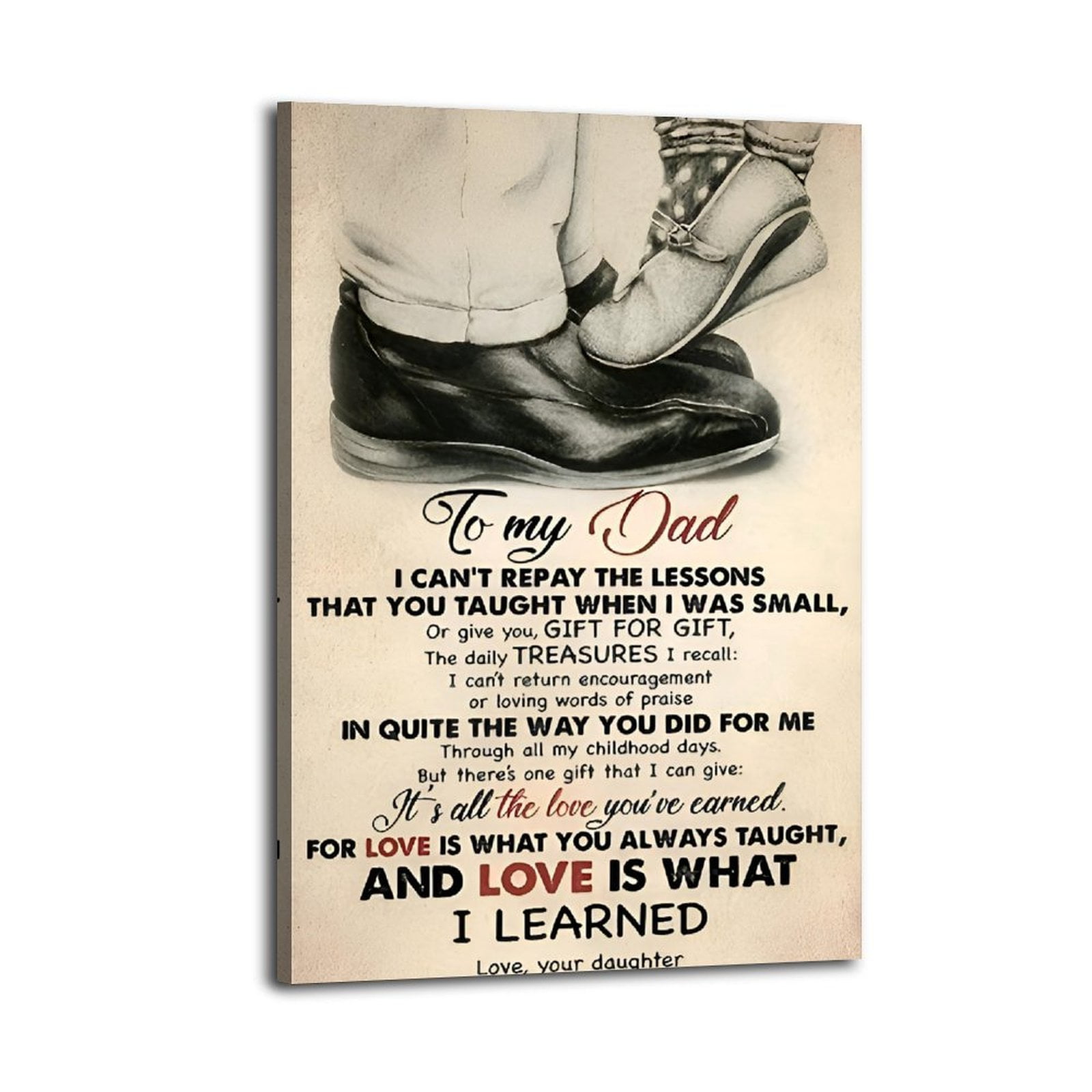 To My Dad Poster Great Wall Art for Home Decor, Made in USA,Fathers Day ...