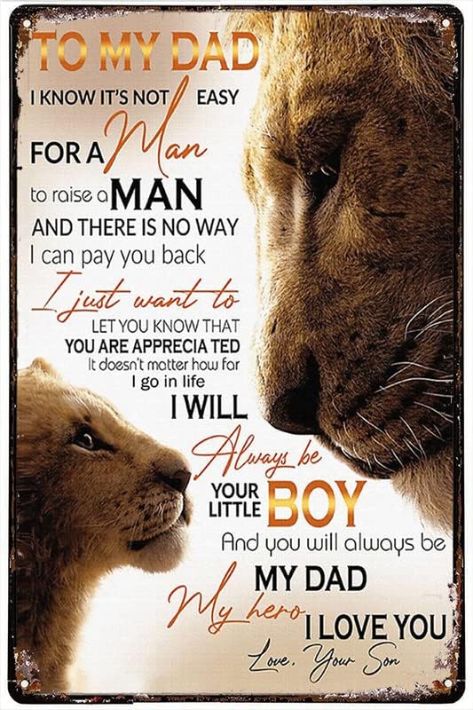 To My Dad Vintage Tin Sign Father'S Day Gift To My Dad I Know It'S Not ...