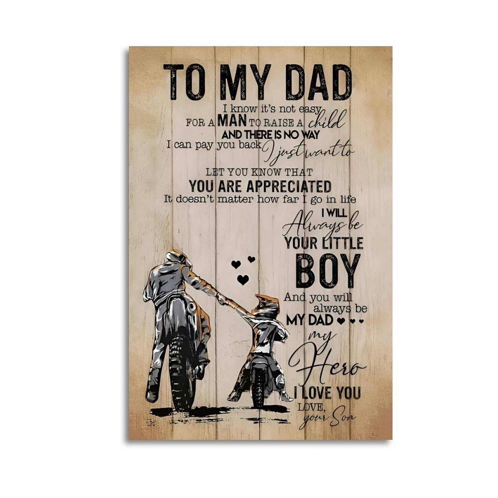 To My Dad for A Man to Raise Child Poster Great Wall Art for Home Decor ...
