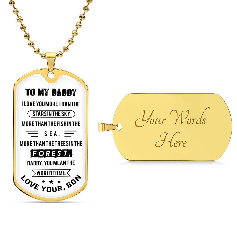 To My Daddy - Gifft From Your Son - Graphic Military Dog Tag Necklace ...