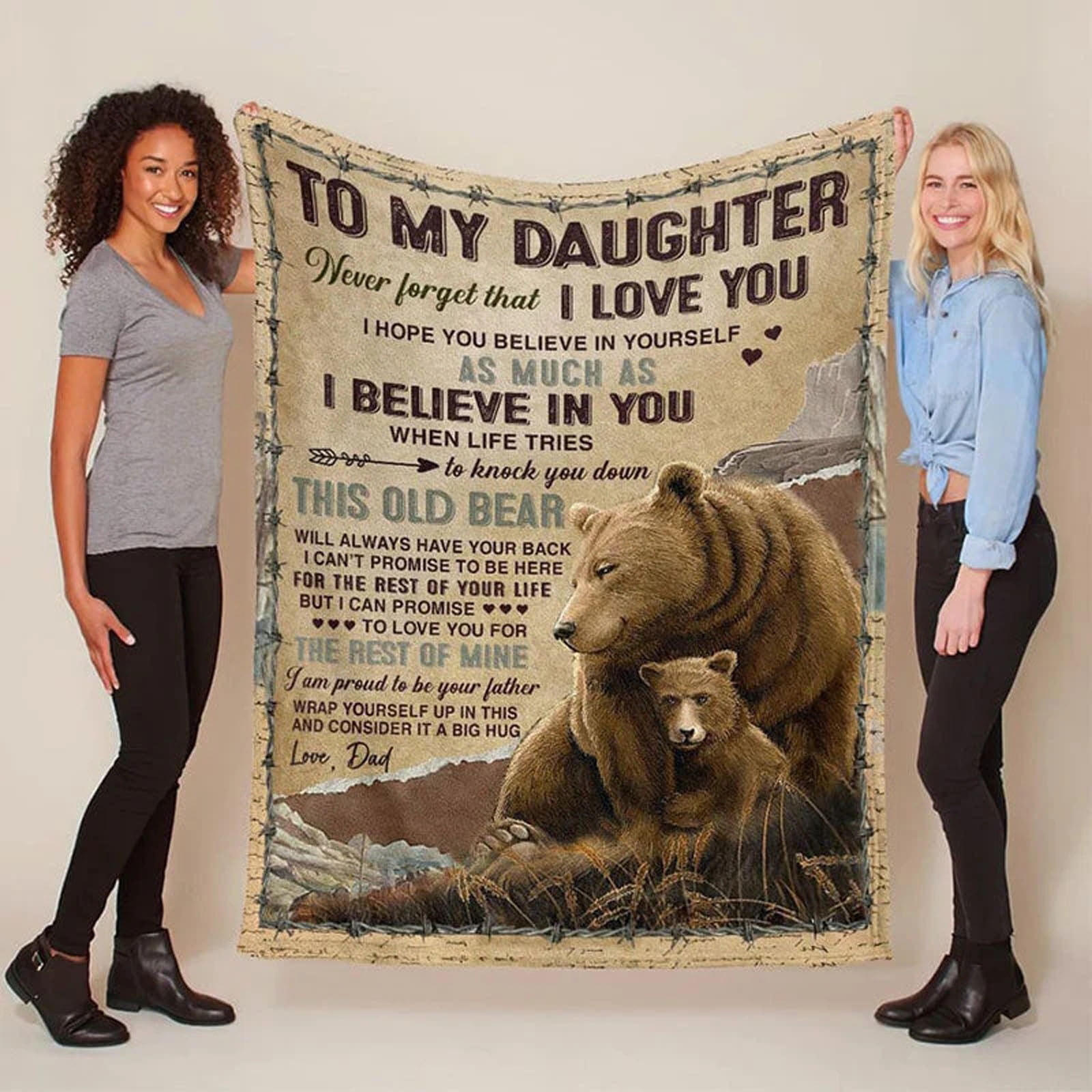 To My Daughter Blanket From Dad 60x80 Daughter Ts Love Letter To