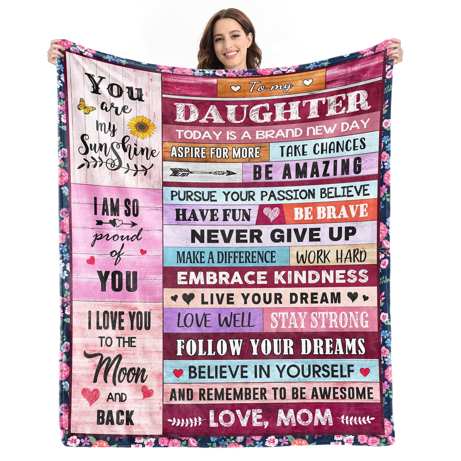To My Daughter Blanket Gift for Daughter Blanket Quote Fleece Blanket ...