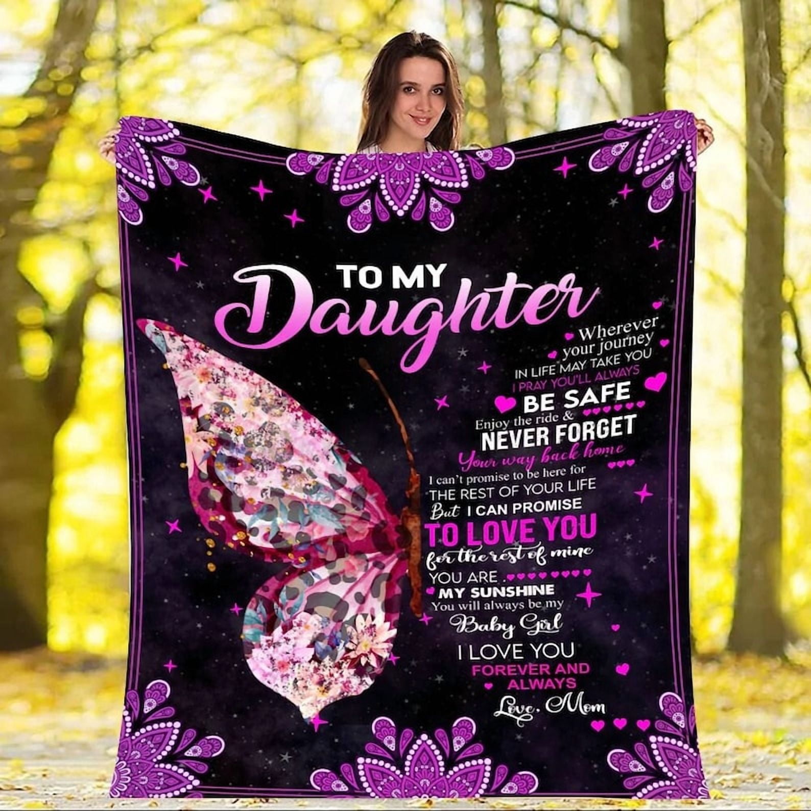 To My Daughter Blanket, Personalized Blanket Daughter From Dad, Custom ...
