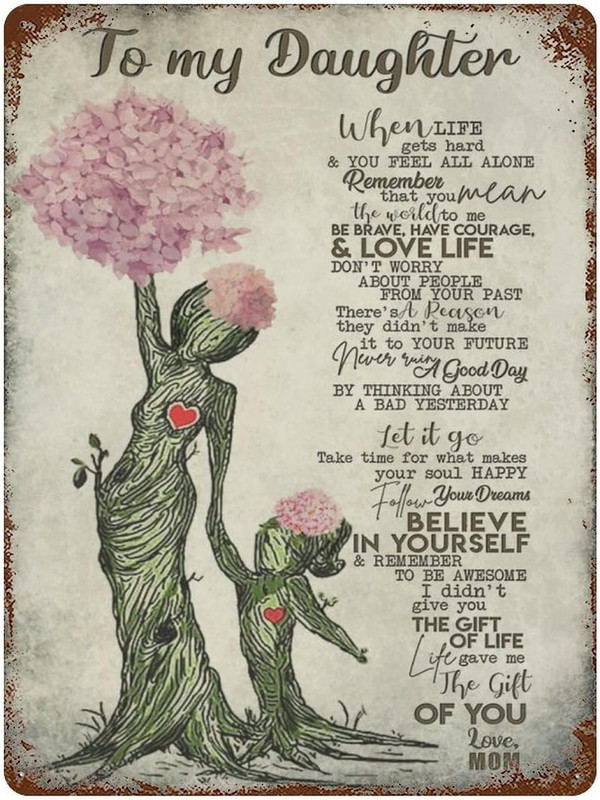 To My Daughter From Mom Metal Tin Sign,Birthday Gifts For Daughter,Kids ...