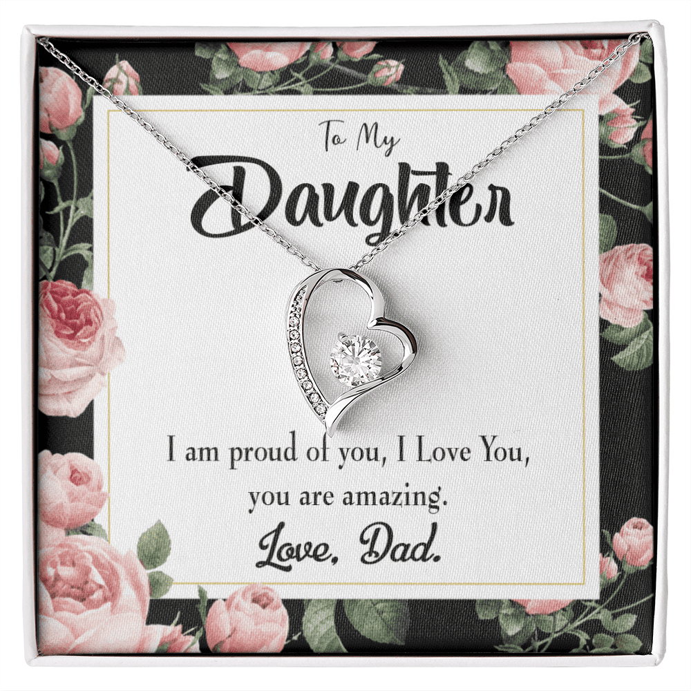 To My Daughter I Am Proud of You From Dad Forever Necklace w Message ...