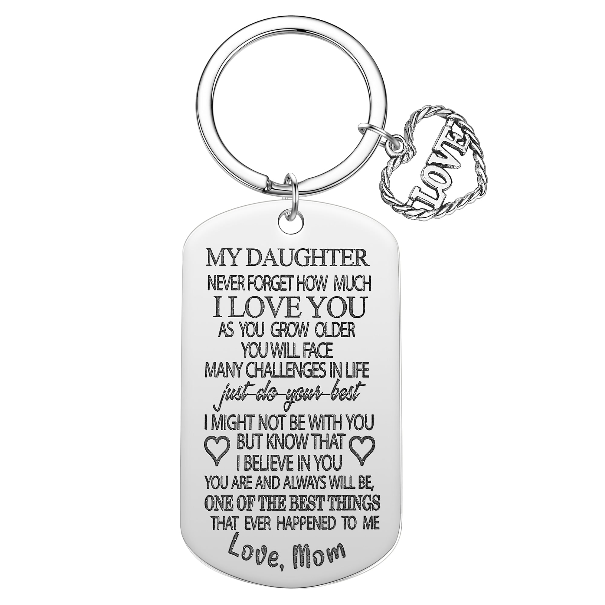To My Daughter Key Chains From Mom I Love You Forever Inspirational ...