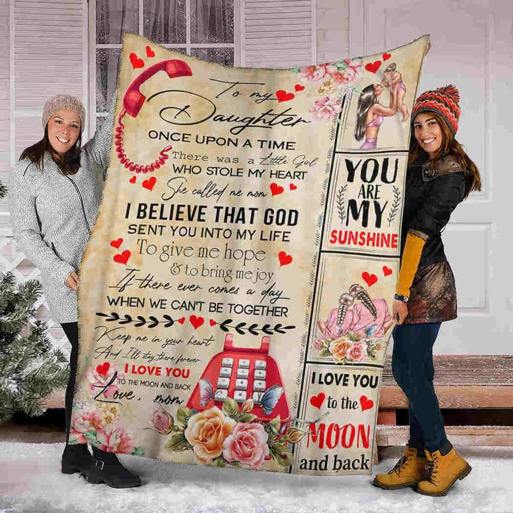 To My Daughter Once Upon A Time Telephone Blanket Daughter From Mom ...