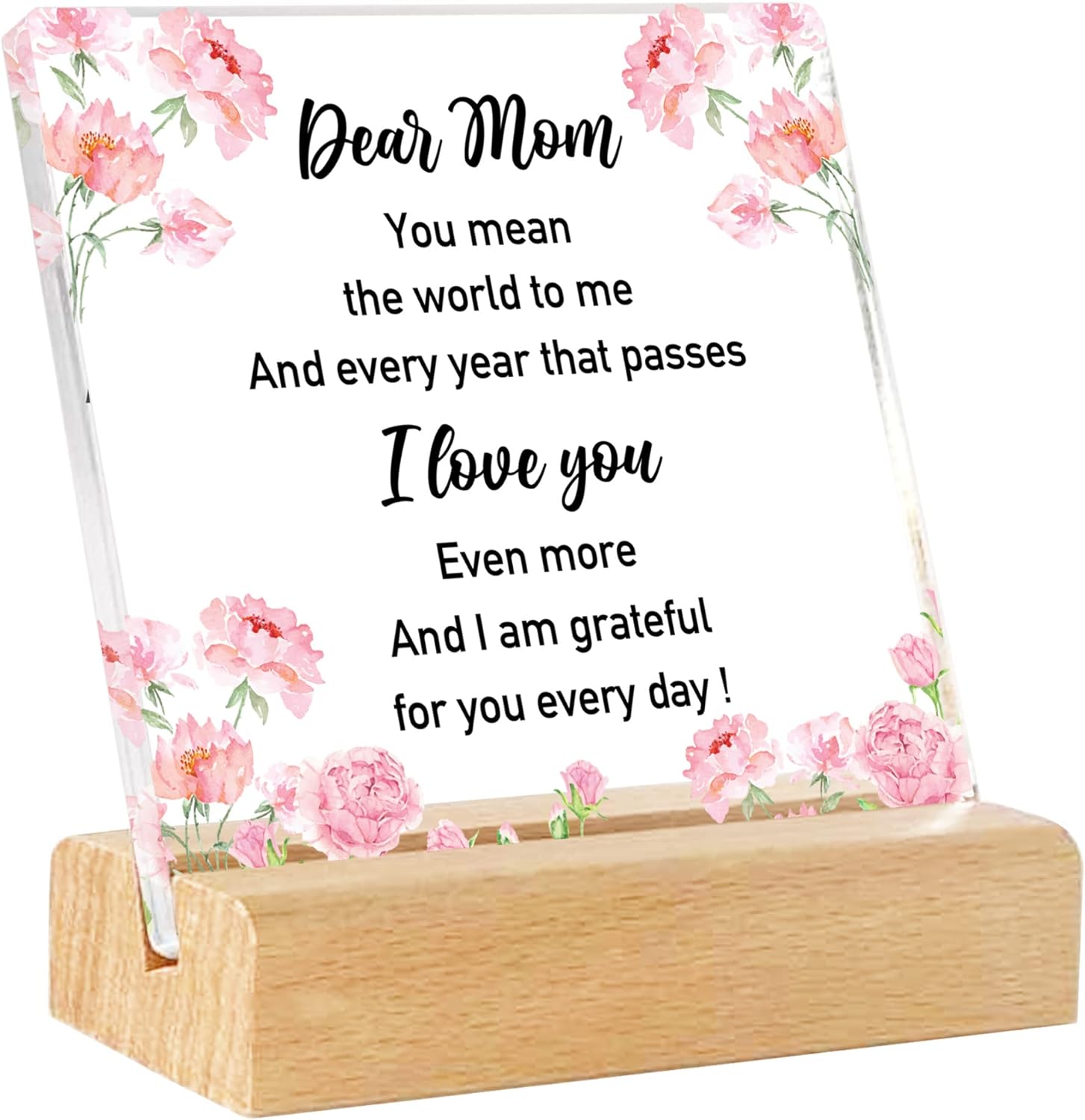 To My Dear Mom Gifts, Meaningful Pink Flower Theme Mother's Day Gift ...