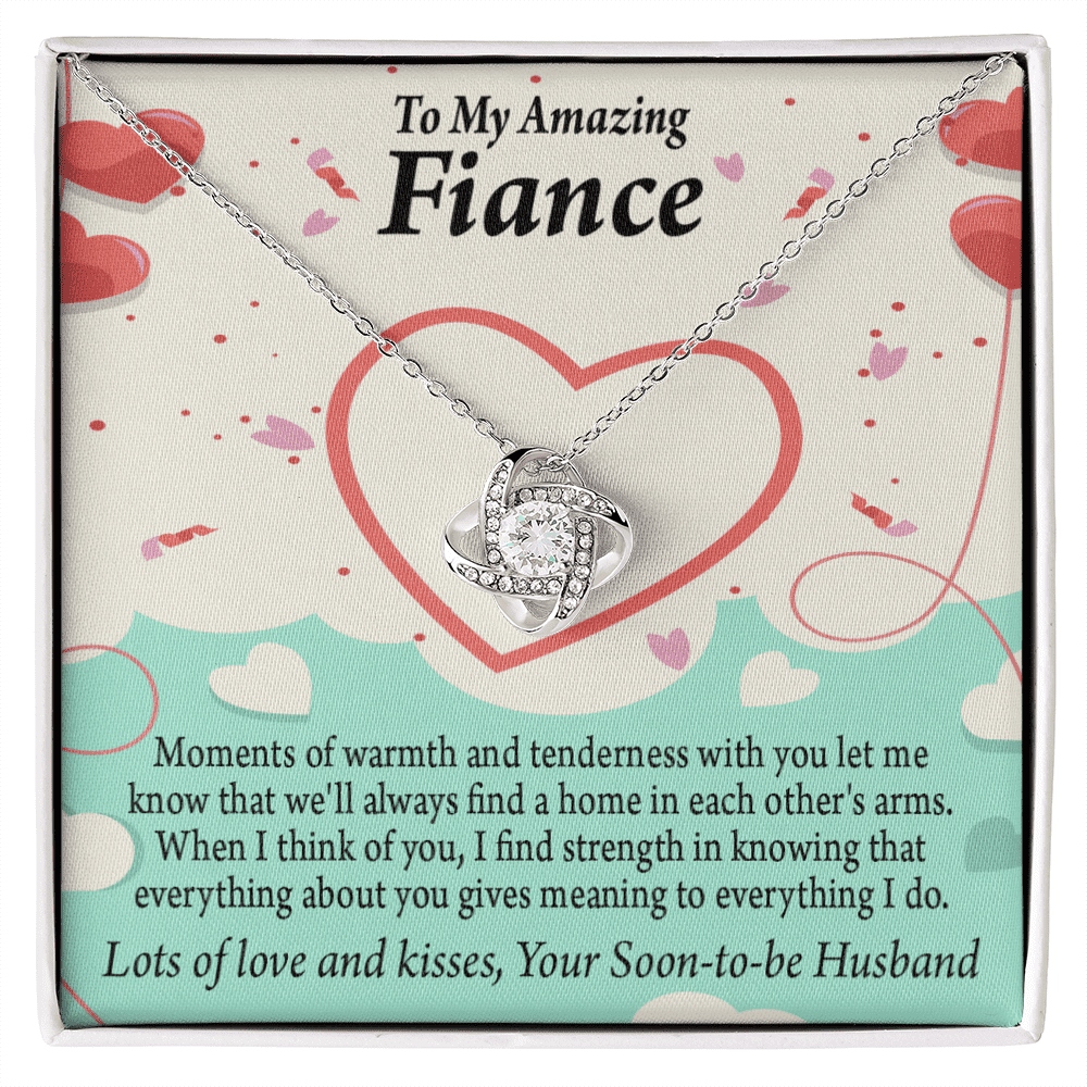 To My Fiancee Lots of Love And Kisses Infinity Knot Necklace Message ...