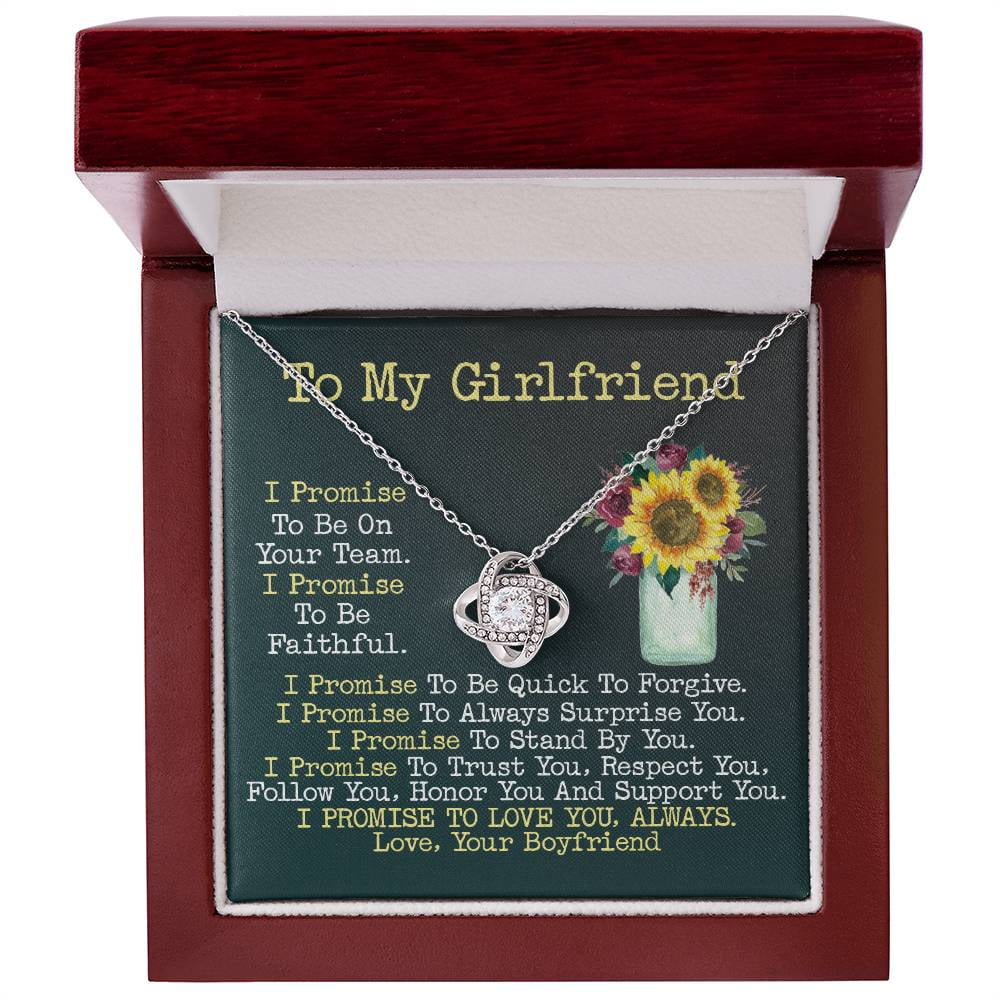 To My Firlfiend I Promise - Love Knot Necklace - 14K White Gold / 18K ...