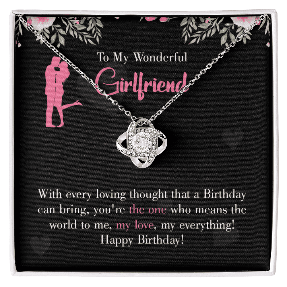 To My Girlfriend Happy Birthday! Infinity Knot Necklace Message Card ...