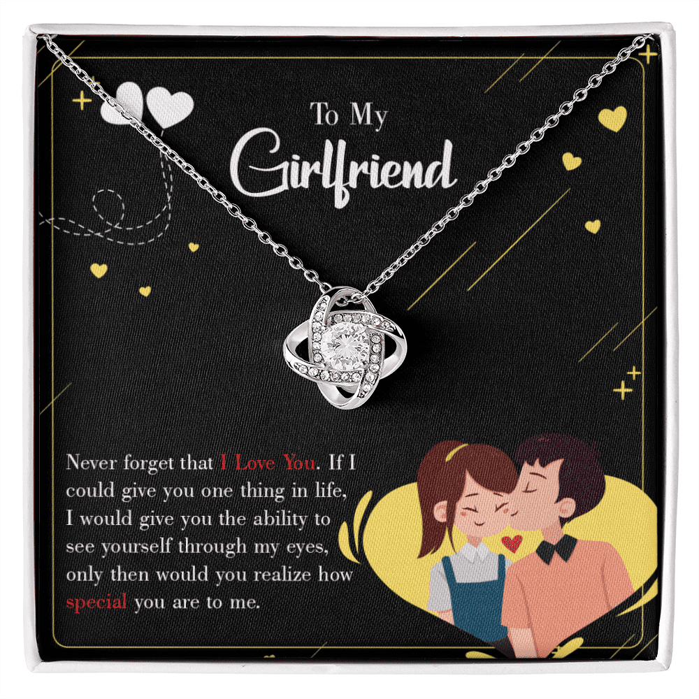 To My Girlfriend Never Forget Infinity Knot Necklace Message Card ...
