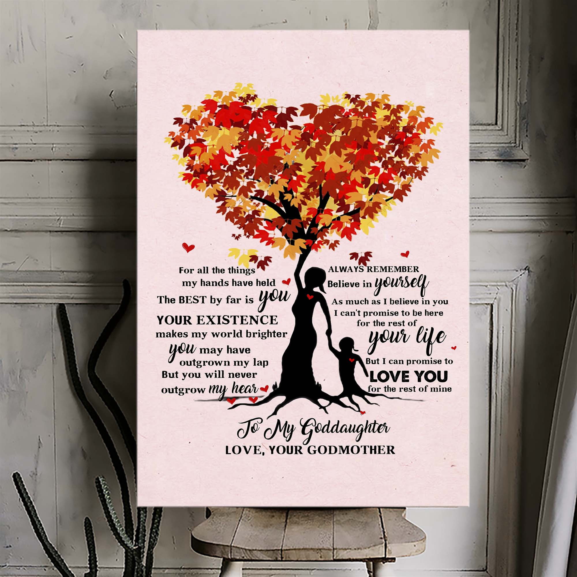 To My Goddaughter Canvas Wall Art – Heartfelt Gift from Godmother ...