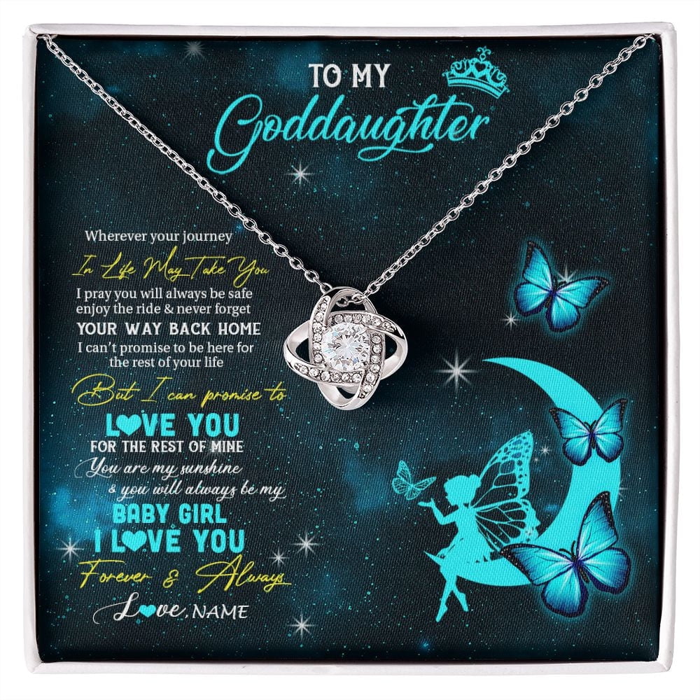 To My Goddaughter Necklace From Godmother Uncle Fairy Silhouette ...