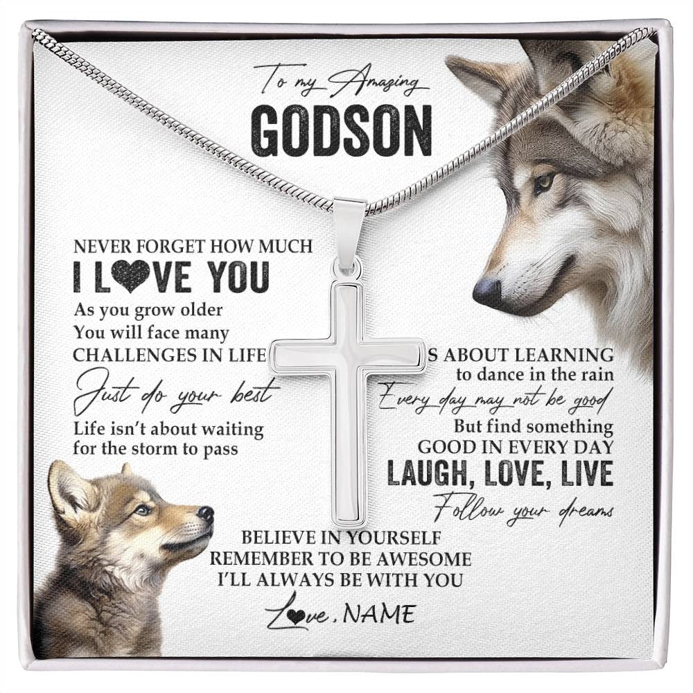 To My Godson From Godmother Just Do You Best Laugh Love Live Wolf ...