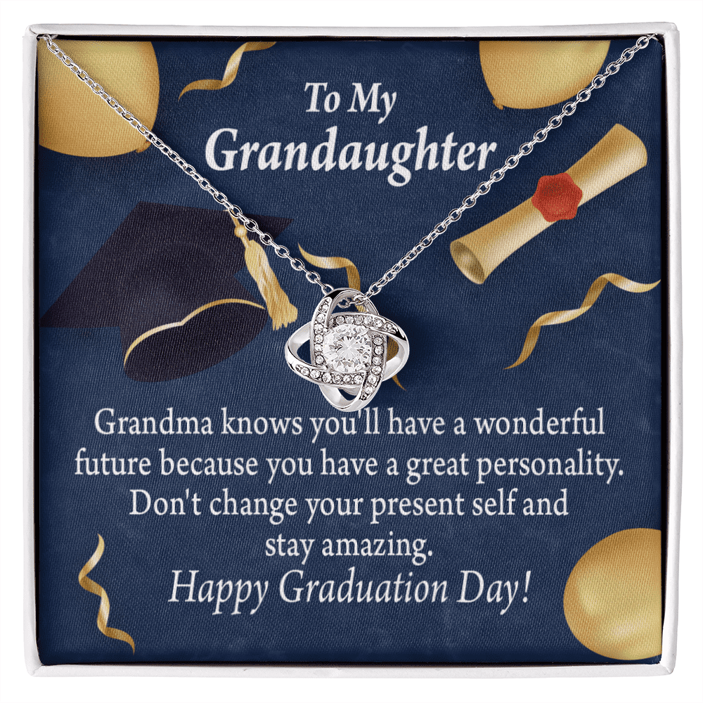 To My Granddaughter Graduation Infinity Knot Necklace Message Card ...