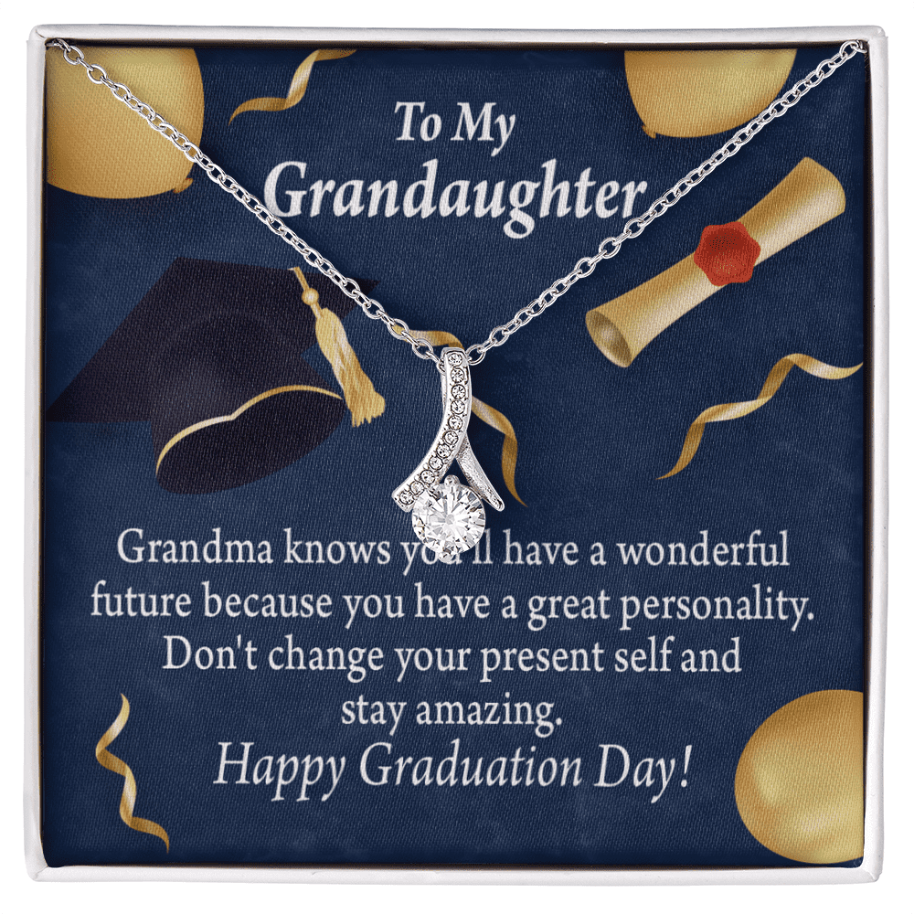 To My Granddaughter Granddaughter Graduation Alluring Ribbon Necklace ...