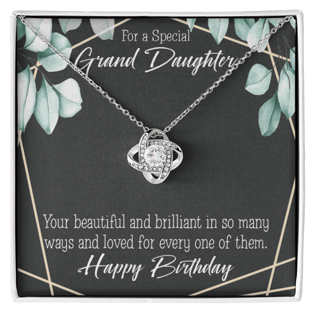 To My Granddaughter Happy Birthday Infinity Knot Necklace Message Card ...
