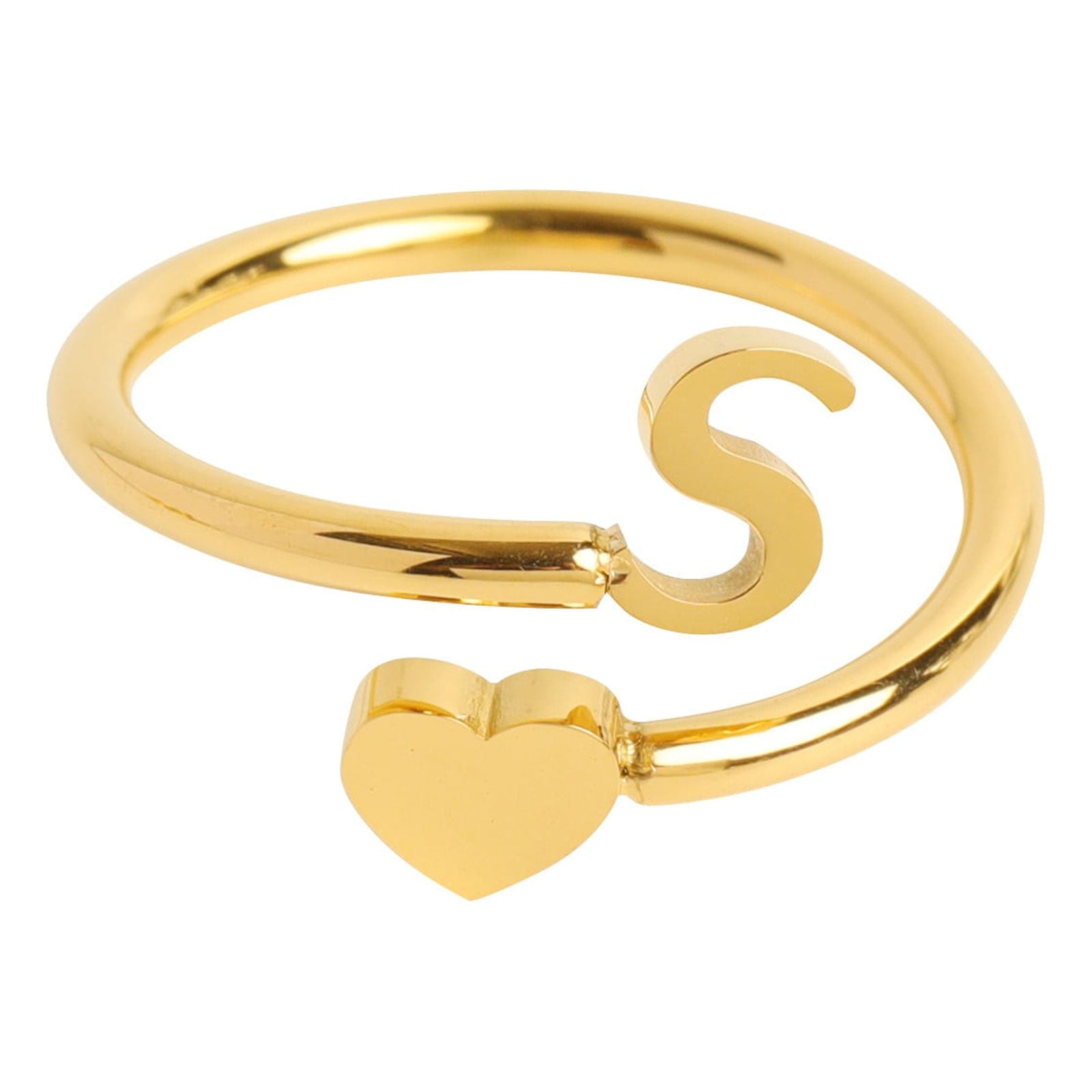 To My Granddaughter Initial Heart Ring Fashion Jewelry for Her Elegant ...