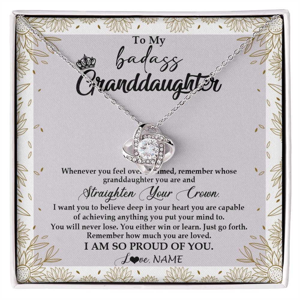 To My Granddaughter Necklace From Grandma Nana Straighten Your Crown ...
