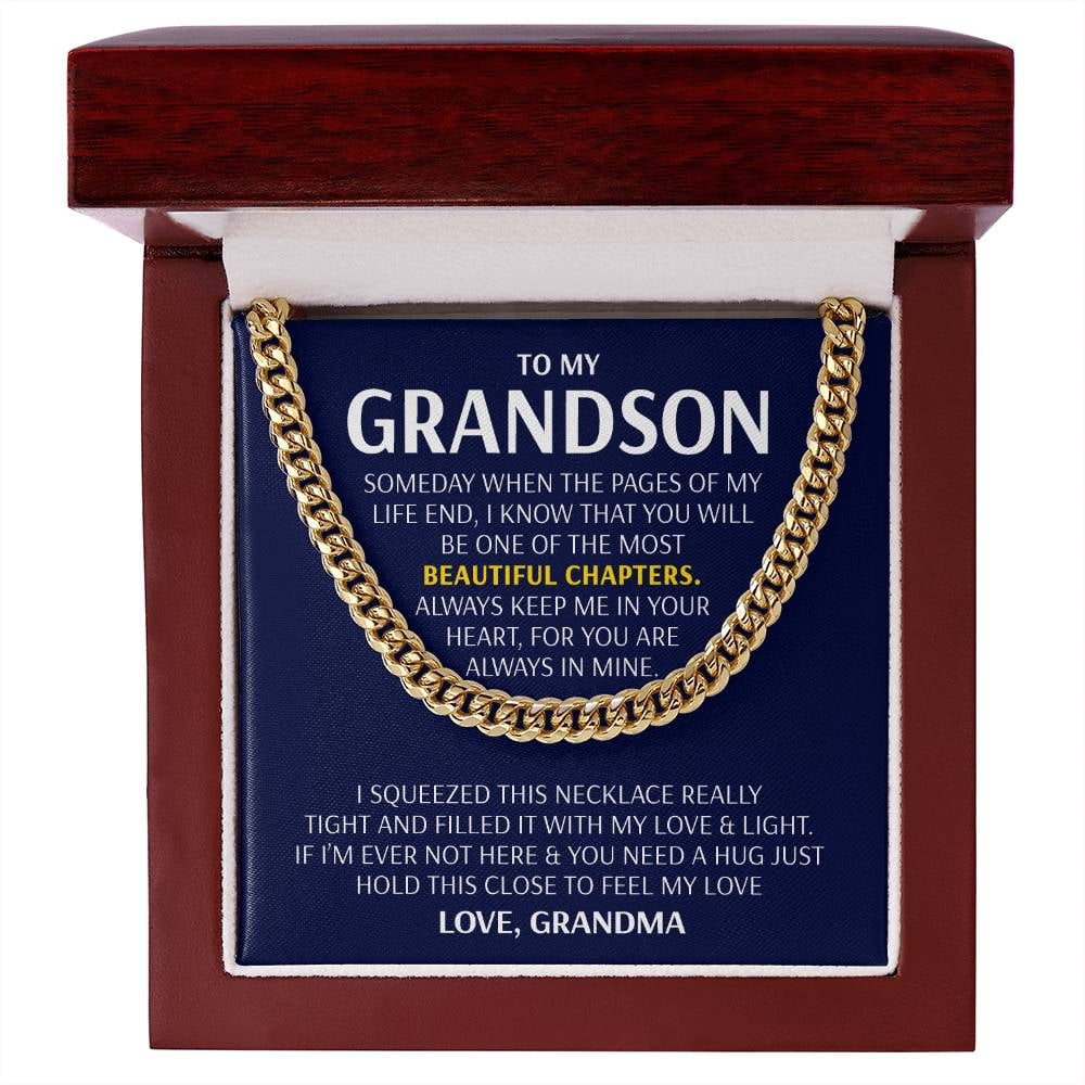To My Grandson - Beautiful Chapters Cuban Link Chain Necklace, Cuban ...