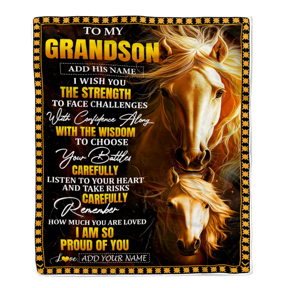 To My Grandson Blanket From Grandma Grandpa I Wish You The Strength ...