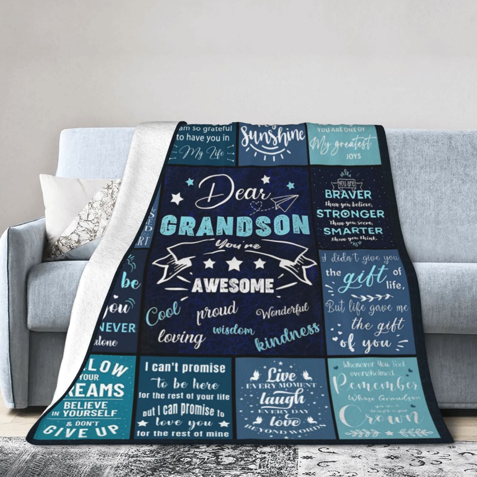 To My Grandson Blanket Gifts For Kids Adults - Lightweight Throw ...